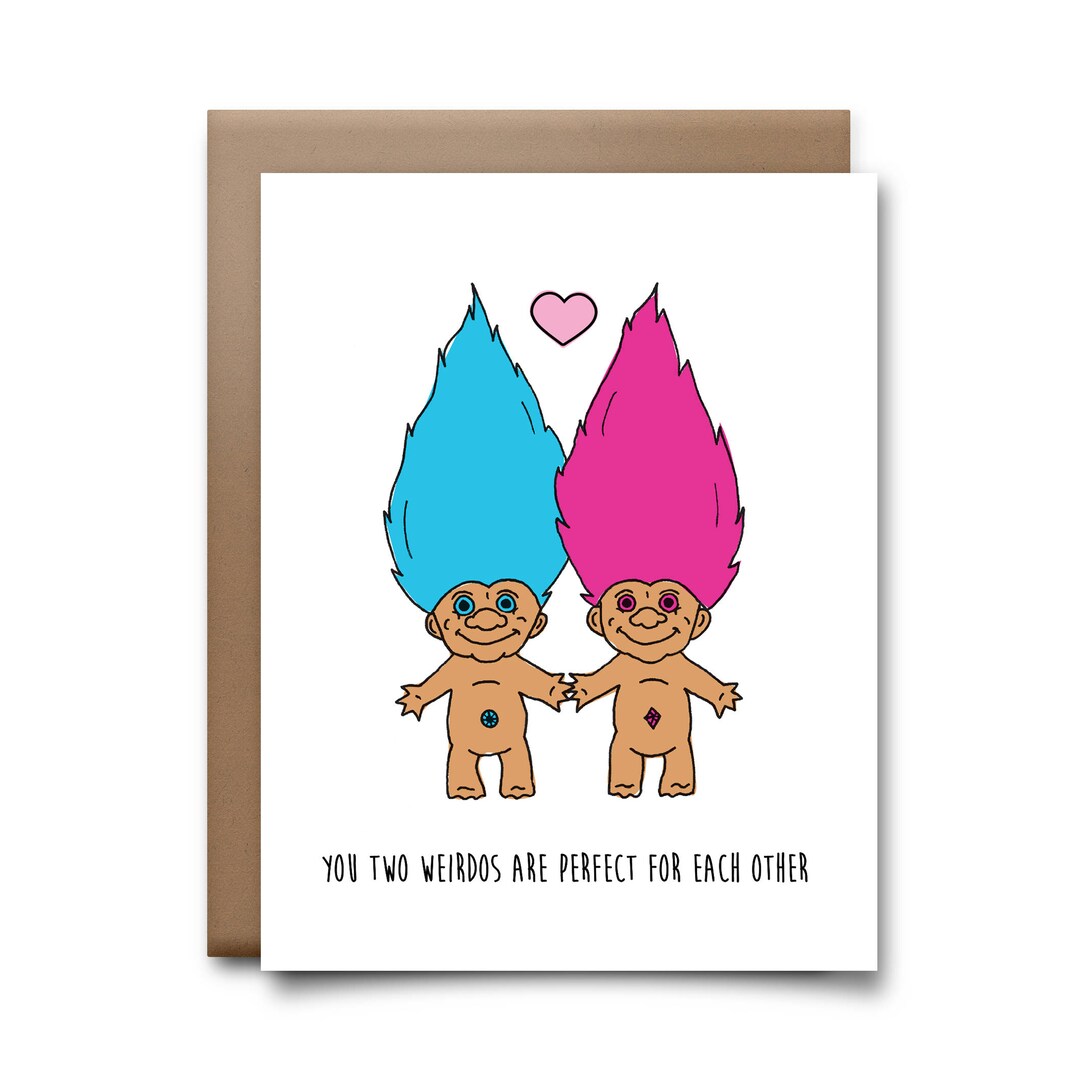 You Two Weirdos Are Perfect for Each Other - Wedding Card - Etsy