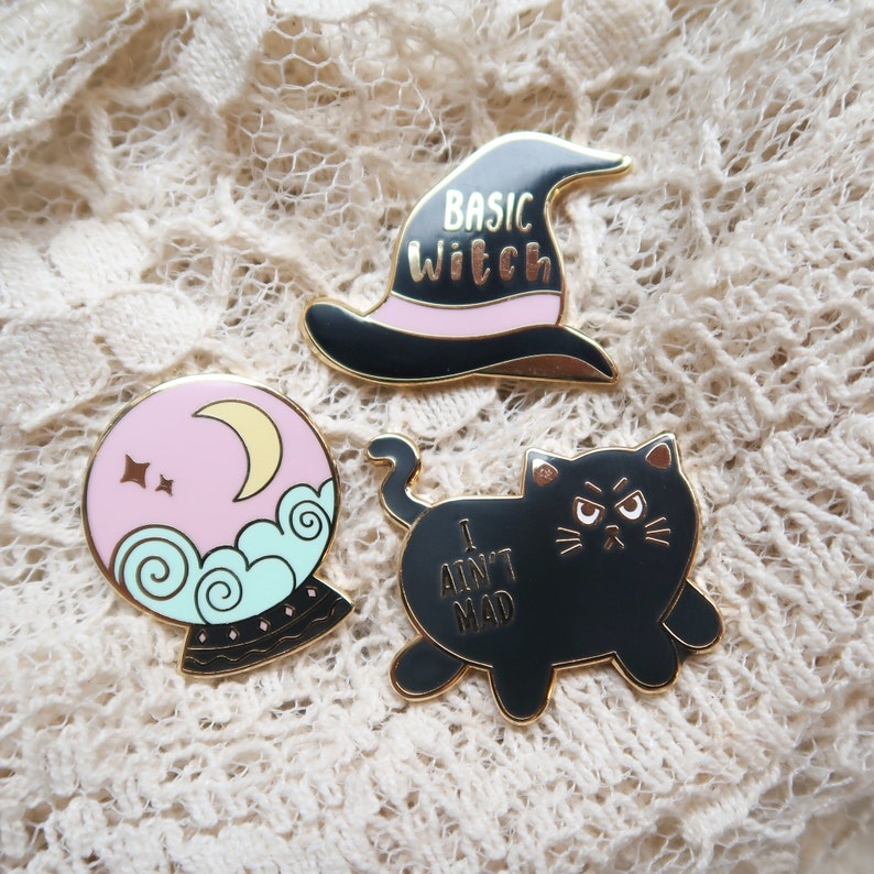 Basic Witch Enamel Pin - Witch Hat Pin - Etsy