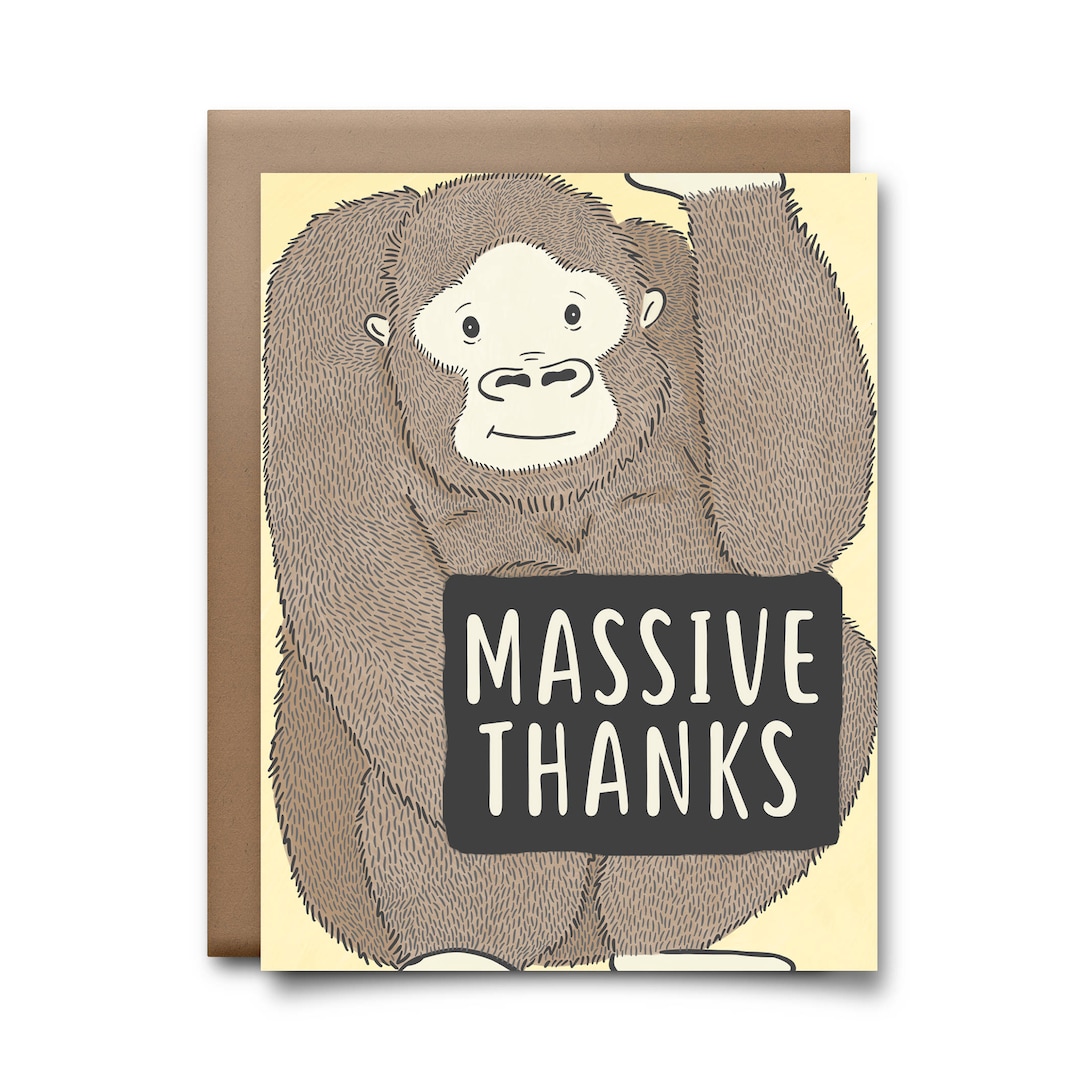 Massive Thanks Greeting Card - Thank You Card - Etsy