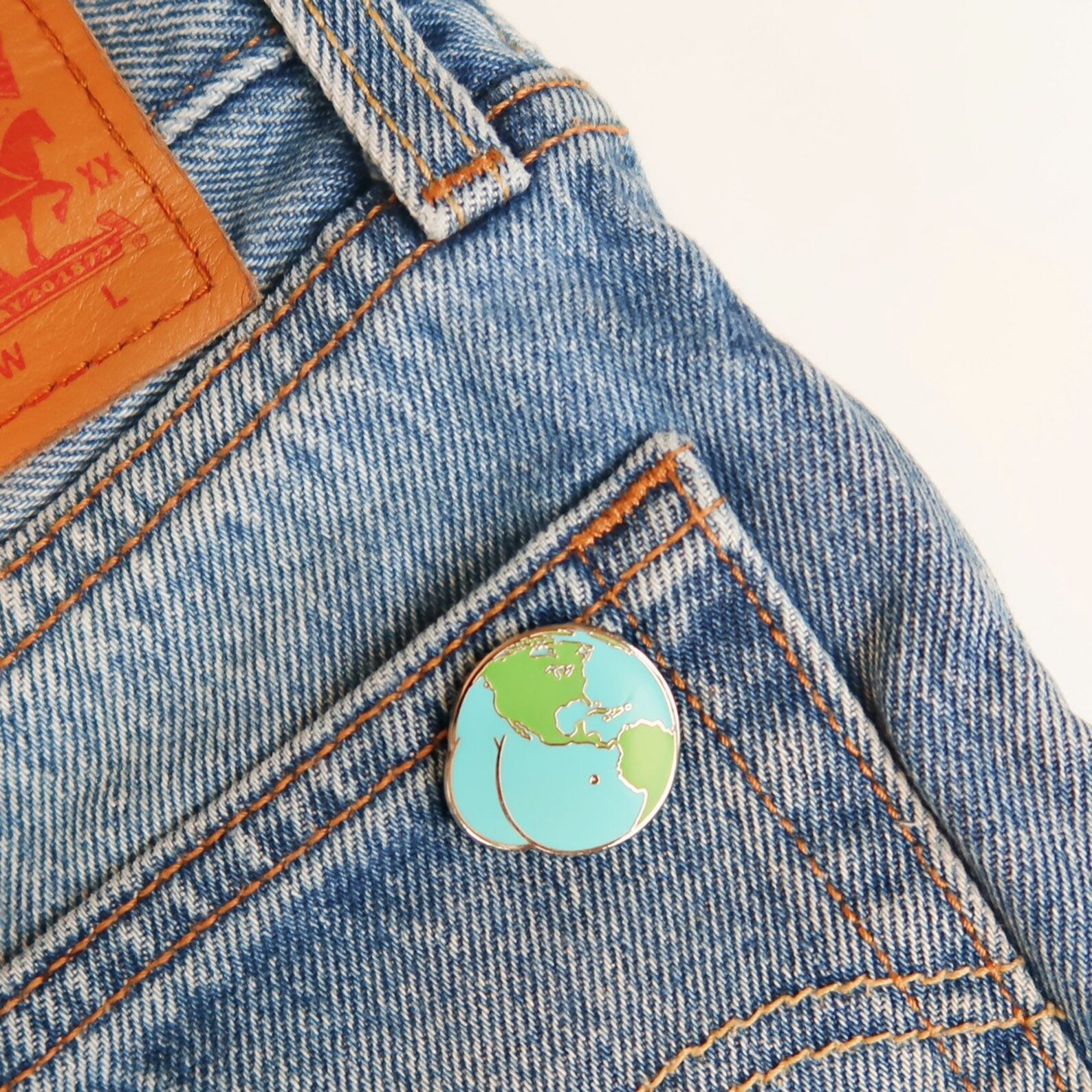 World Butt Enamel Pin - Etsy