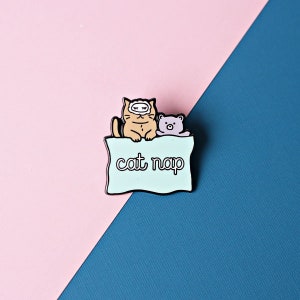 Cat Nap Enamel Pin - Etsy