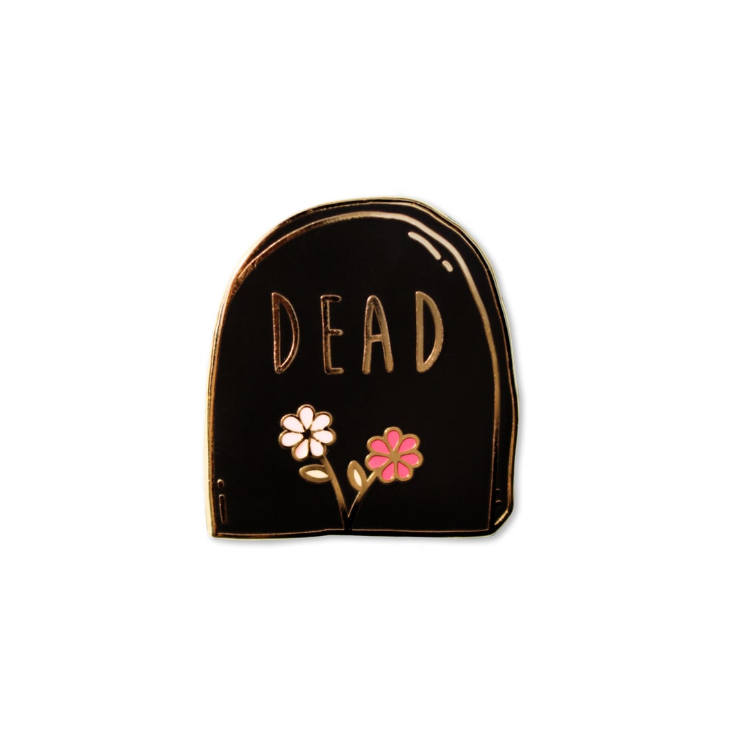 Dead Enamel Pin - Gravestone Pin - Etsy