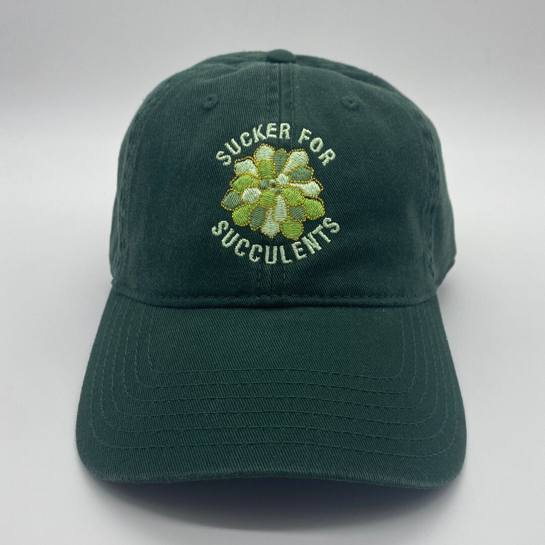 Sucker for Succulents Dad Hat for Plant Lover - Dark Green - Etsy