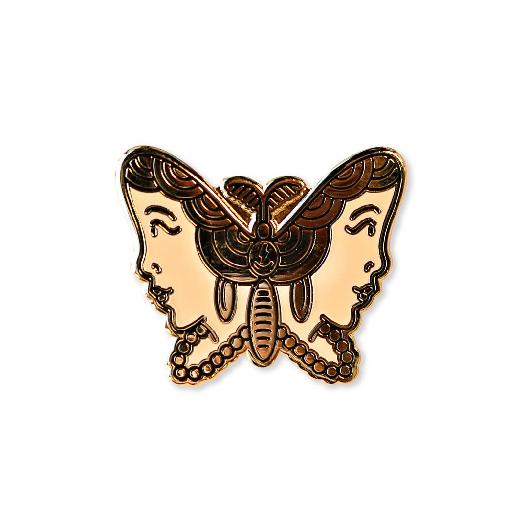 Flapper Lady Moth Enamel Pin - Etsy