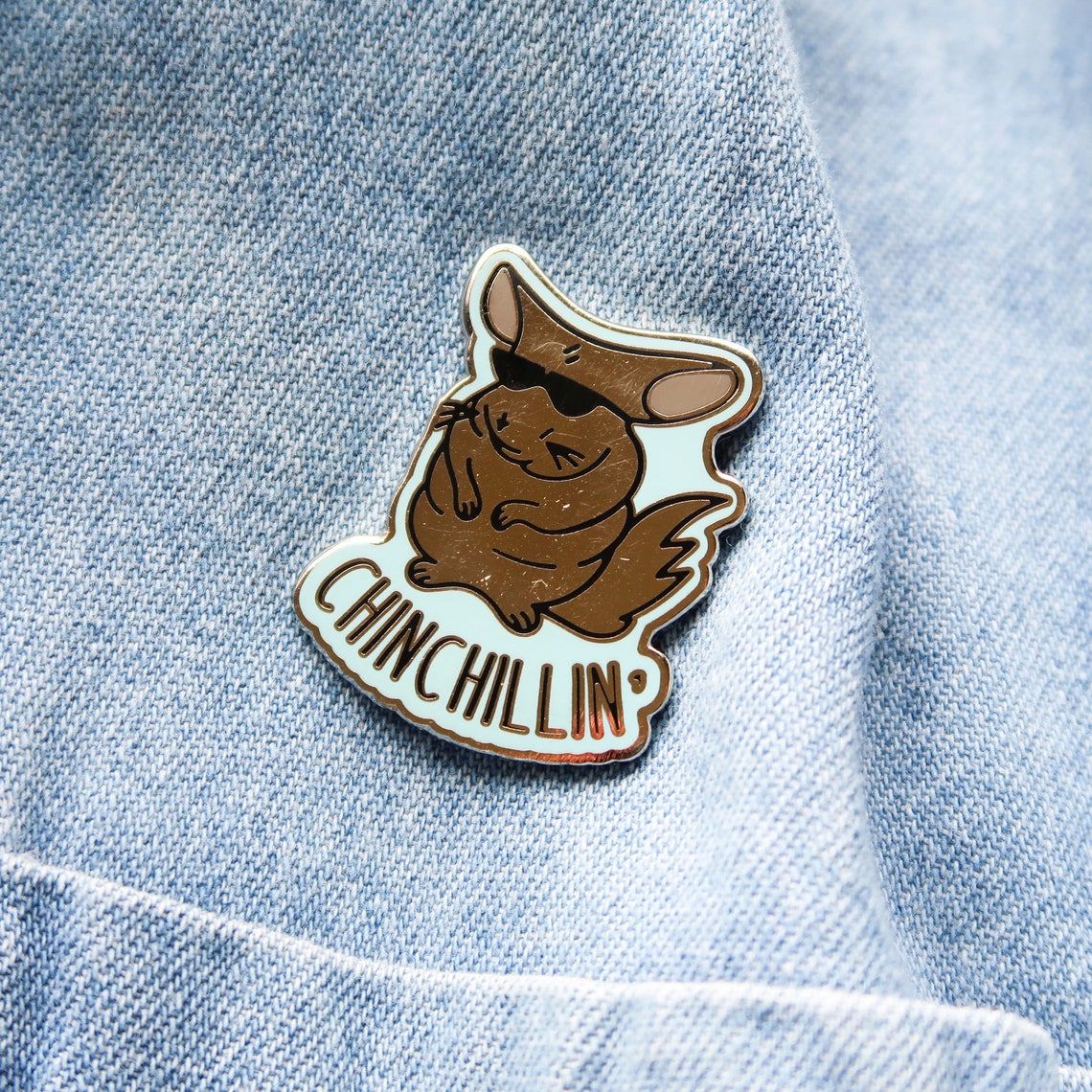 Chinchillin' Enamel Pin | Etsy