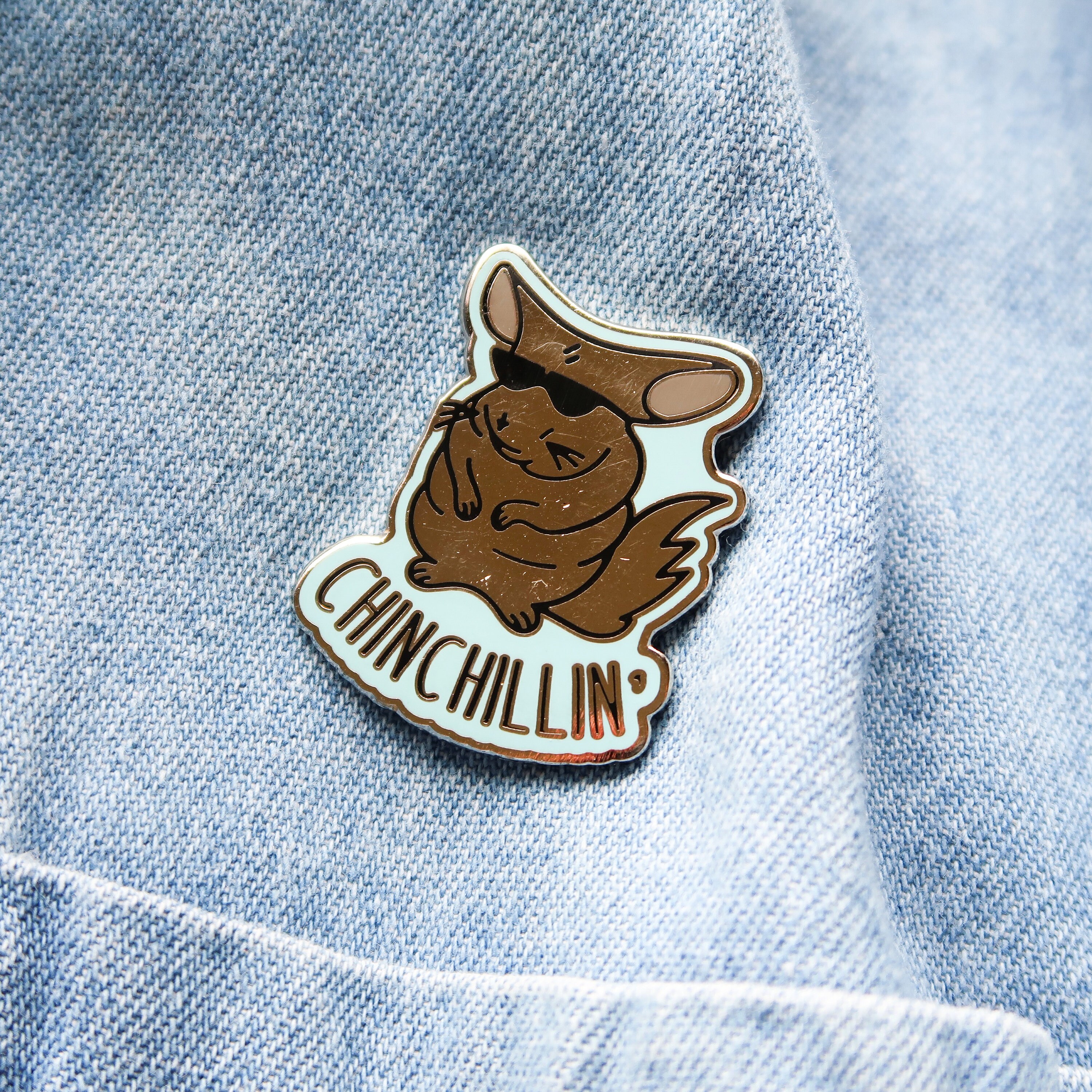 Chinchillin' Enamel Pin - Etsy