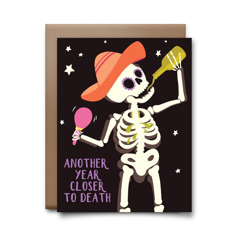 Another Year Closer to Death Greeting Card - Happy Birthday Card - Etsy