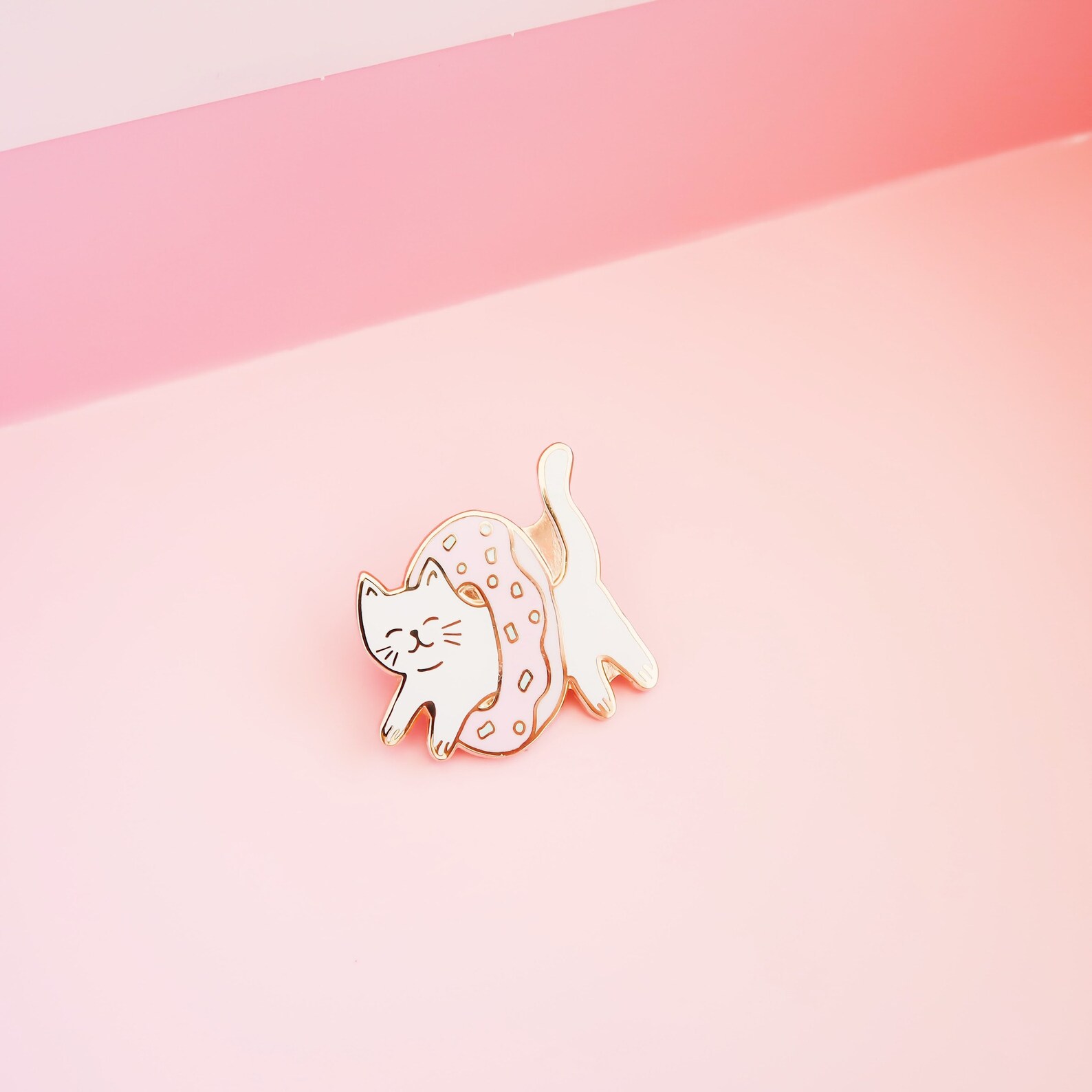 Cat Enamel Pin Cat With Donut Jacket Pin Cat Lover | Etsy