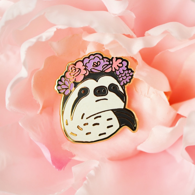 Linda Enamel Pin Sloth Pin - Etsy