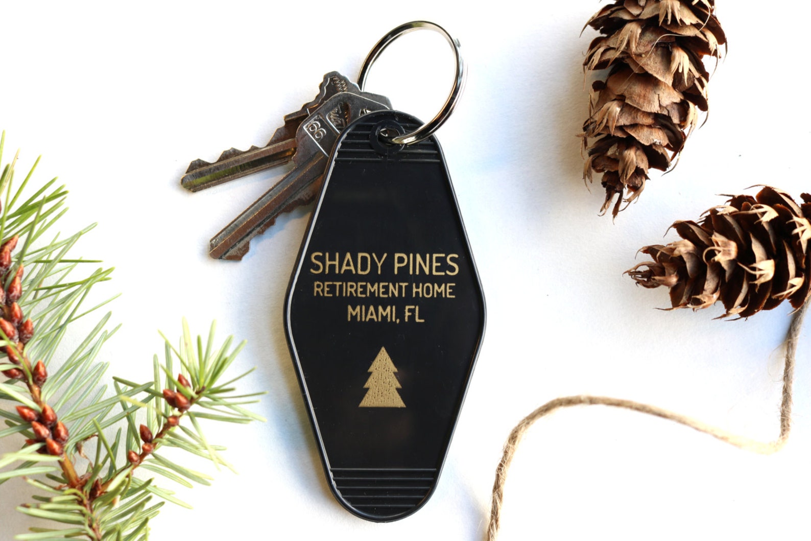 Shady Pines Black Key Tag Golden Girls Keychain - Etsy