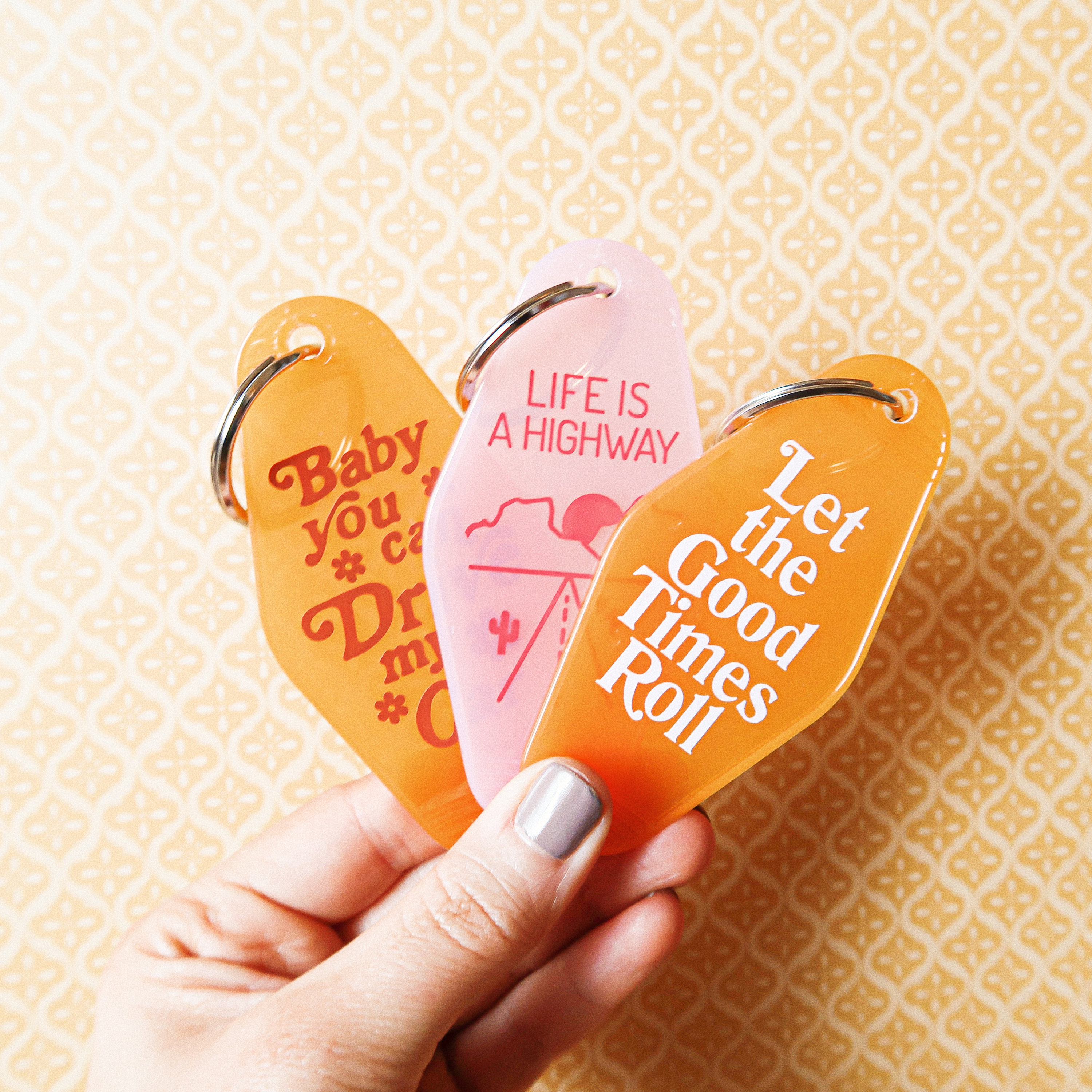 Life is A Highway Key Tag Transparent Pink Keychain - Etsy UK