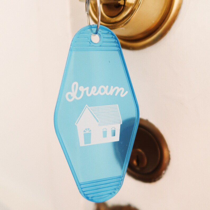 Dream Home Key Tag Blue Keychain Dream House Key Chain | Etsy