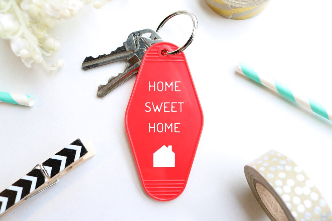 Home Sweet Home Red Key Chain - Housewarming Gift - Etsy
