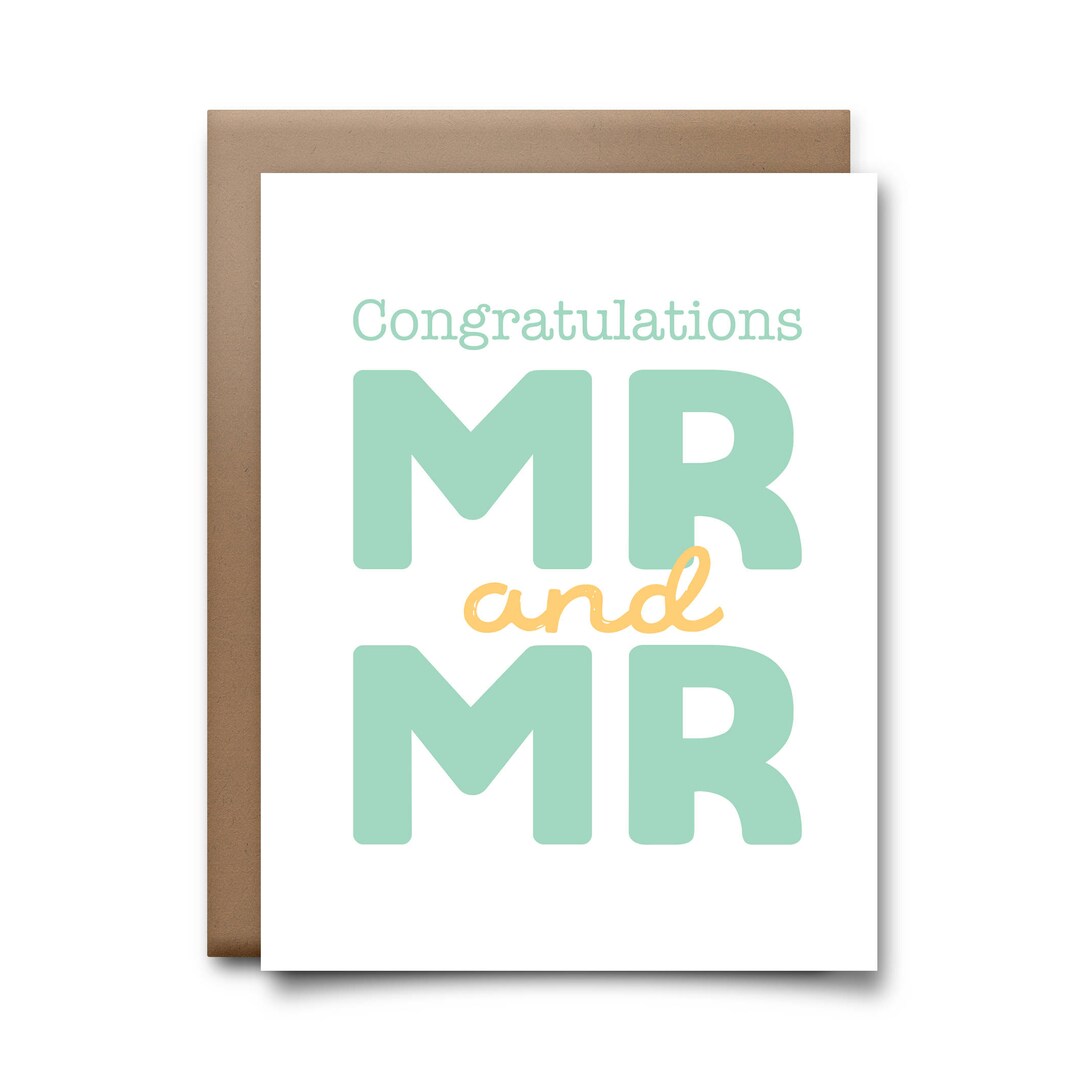 Congratulations Mr and Mr Greeting Card - Etsy