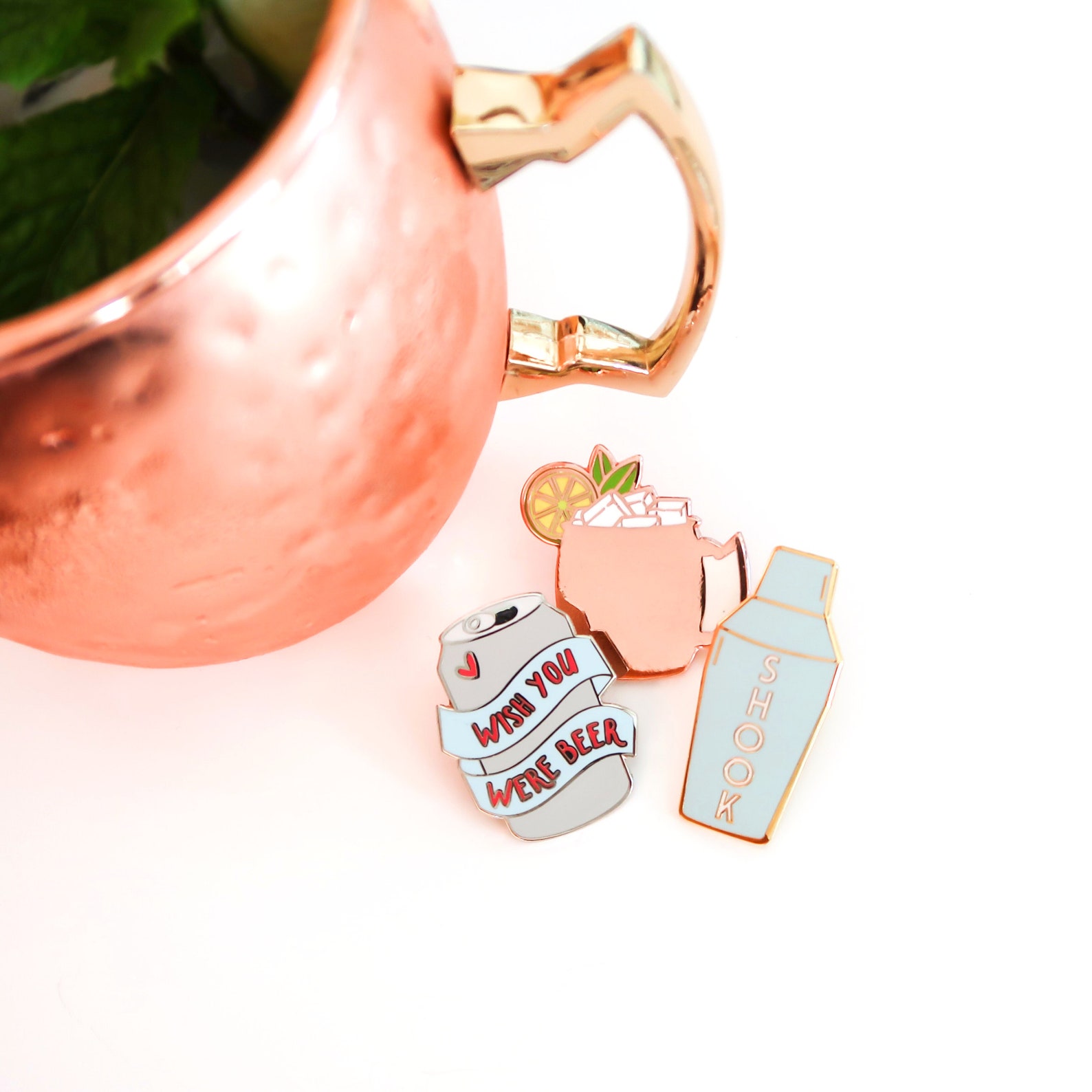 Shook Enamel Pin - Cocktail Shaker Pin - Etsy