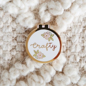 Crafty Embroidery Hoop Enamel Pin - Etsy