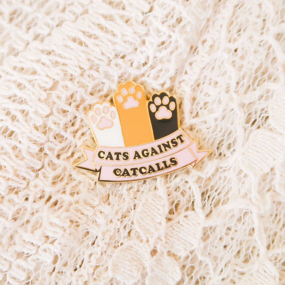 Cats Against Catcalls Enamel Pin Feminist Cat Pin | Etsy
