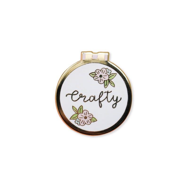 Crafty Embroidery Hoop Enamel Pin - Etsy UK