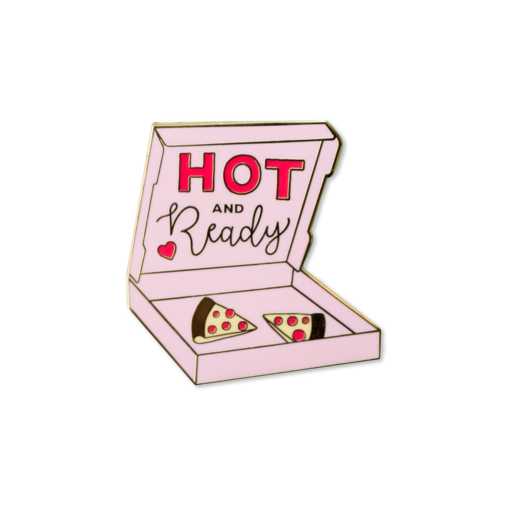 Hot and Ready Enamel Pin Pizza Box Pin | Etsy