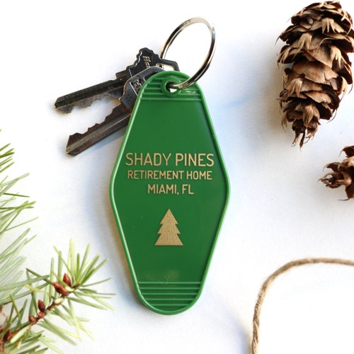 Shady Pines Dark Green Key Tag Golden Girls Keychain - Etsy