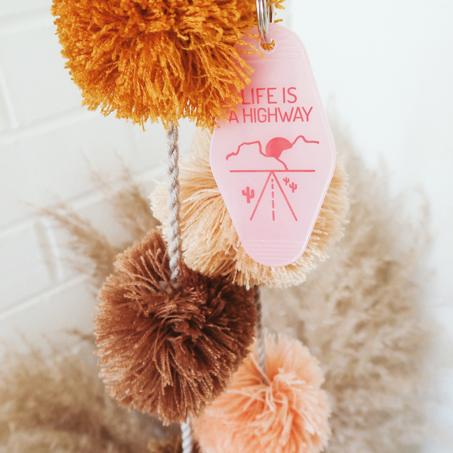 Life is A Highway Key Tag Transparent Pink Keychain - Etsy