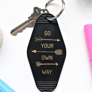 Go Your Own Way Key Tag - Black & Gold Keychain - Etsy