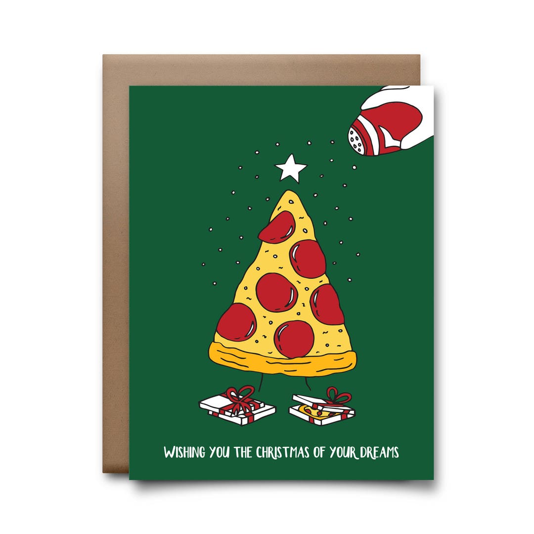 Pizza Christmas Card - Boxed 10 Pack, 20 Pack - Etsy