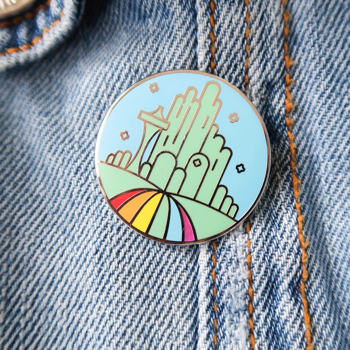 Emerald City Pride Enamel Pin - Etsy