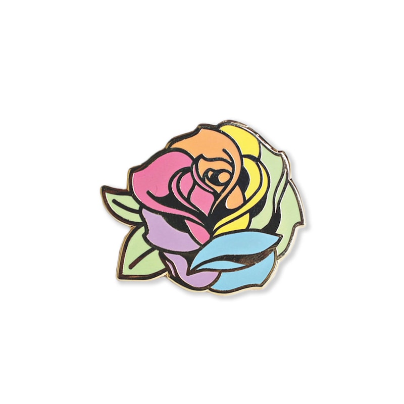 Rose Enamel Pin - Etsy