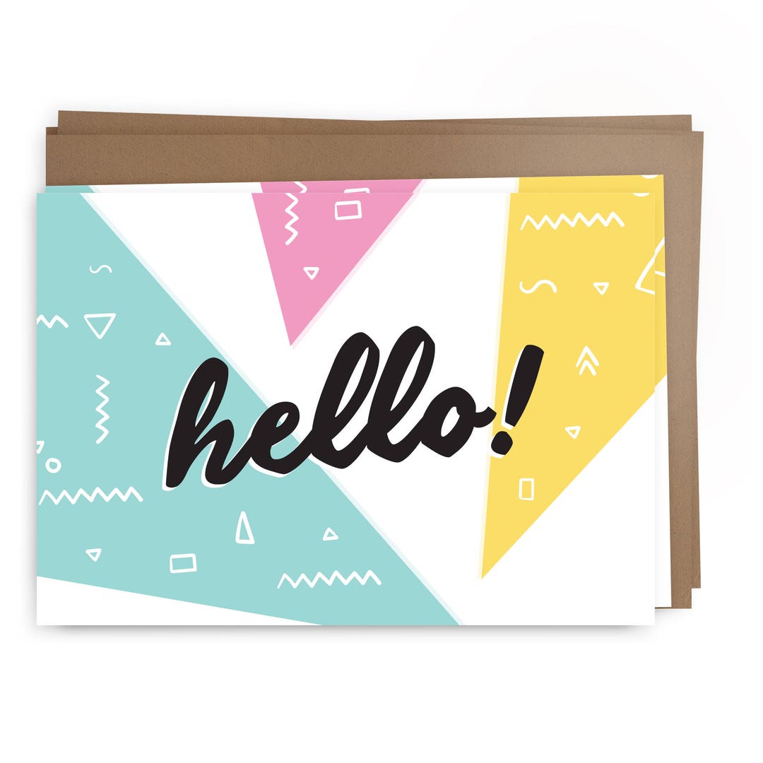 10 Card Pack - Hello! Greeting Card Set - 90's Theme - Etsy