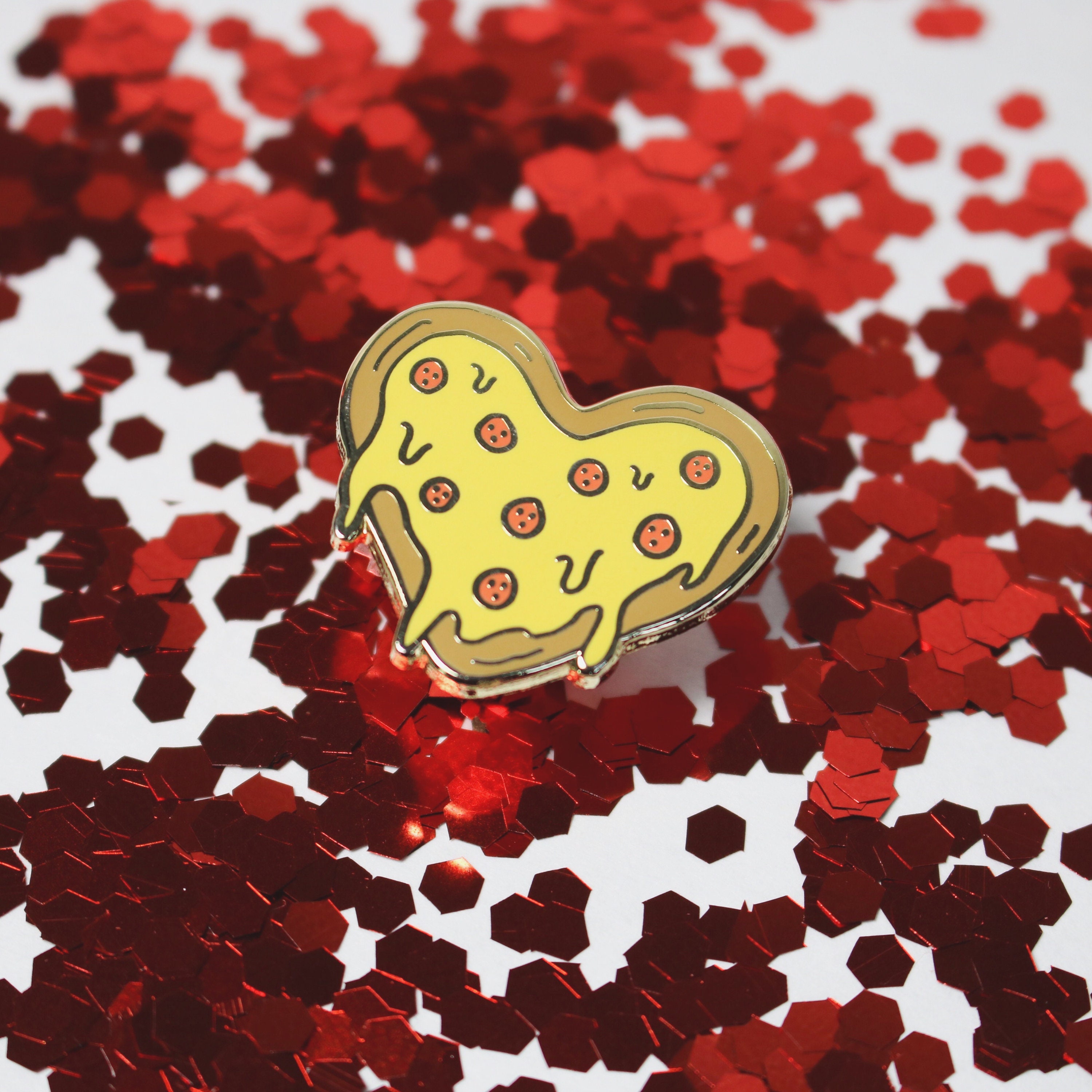 Pizza Heart Enamel Pin - Etsy
