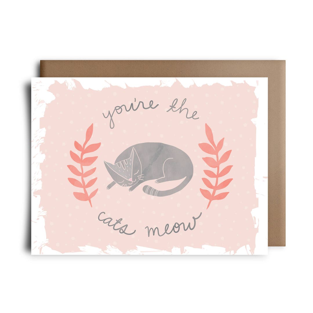 You're the Cats Meow Greeting Card - Friendship Card - BFF Card - Etsy