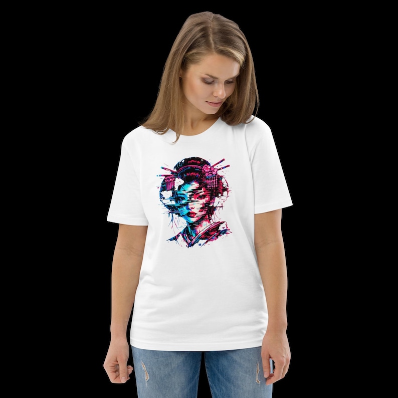 Geisha Glitch Art T-shirt | Japanese Cyberpunk Streetwear Tee - Etsy UK