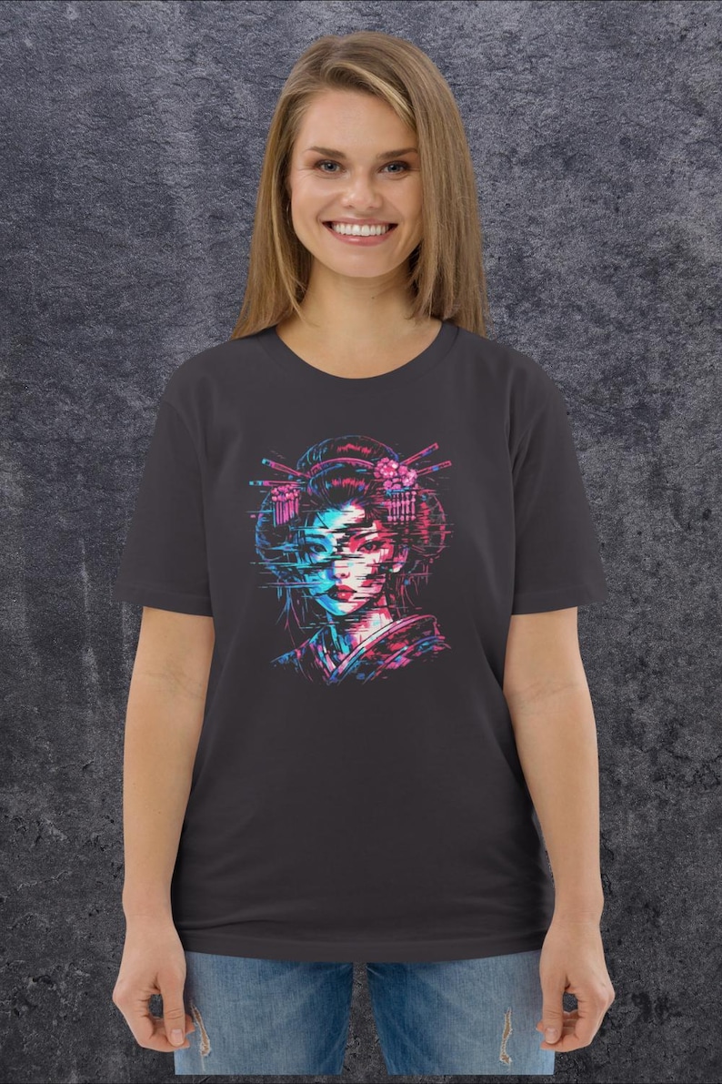 Geisha Glitch Art T-shirt | Japanese Cyberpunk Streetwear Tee - Etsy UK