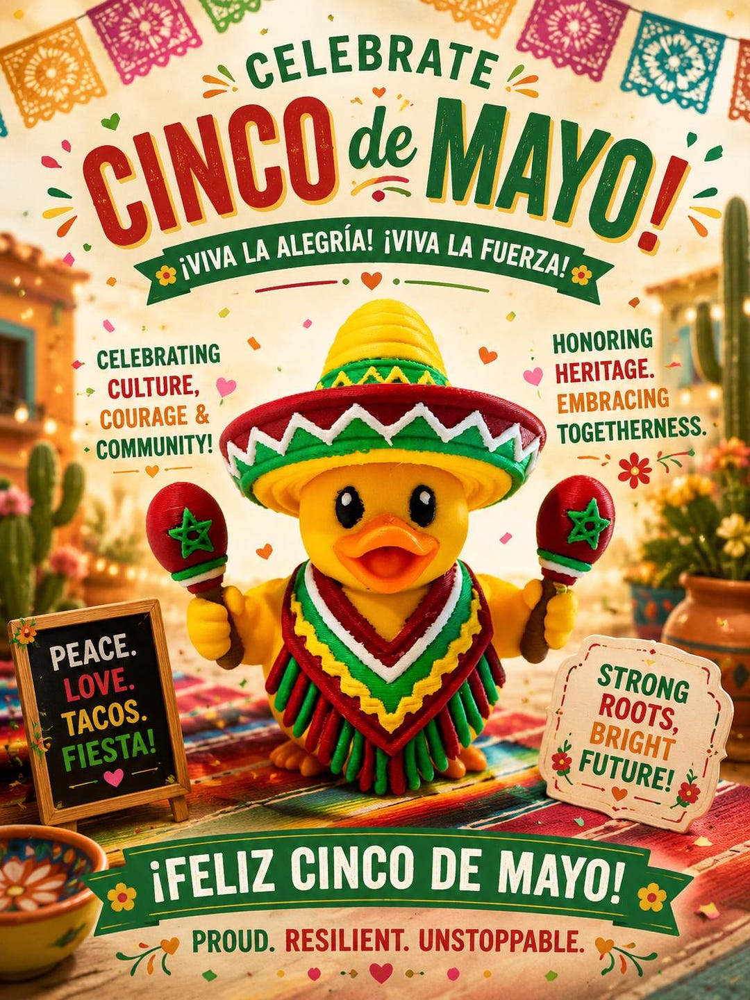 3D Printed Cinco De Mayo Duck Custom Accessory Figurine - Etsy