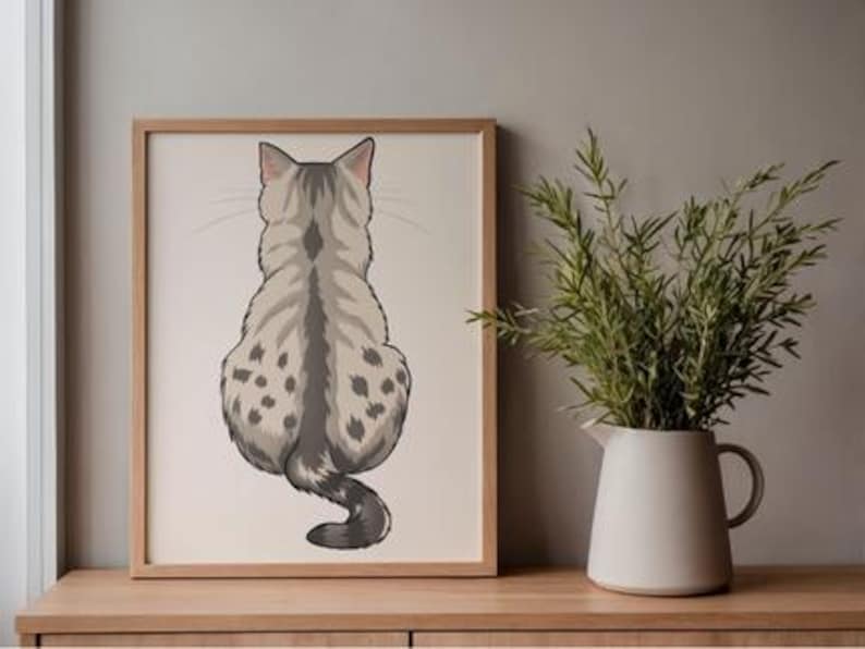 Minimalist Neutral Cat Printable Art - Etsy