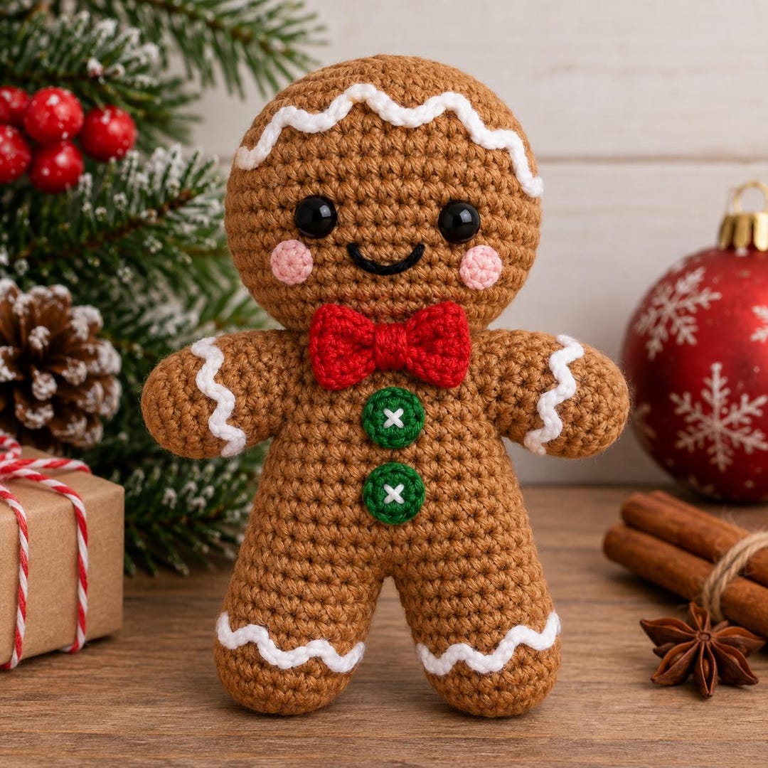 Crochet Gingerbread Man Pattern | Easy Christmas Amigurumi Doll ...