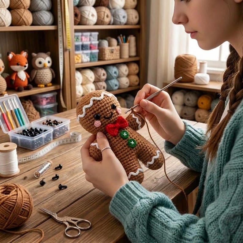 Crochet Gingerbread Man Pattern | Easy Christmas Amigurumi Doll ...