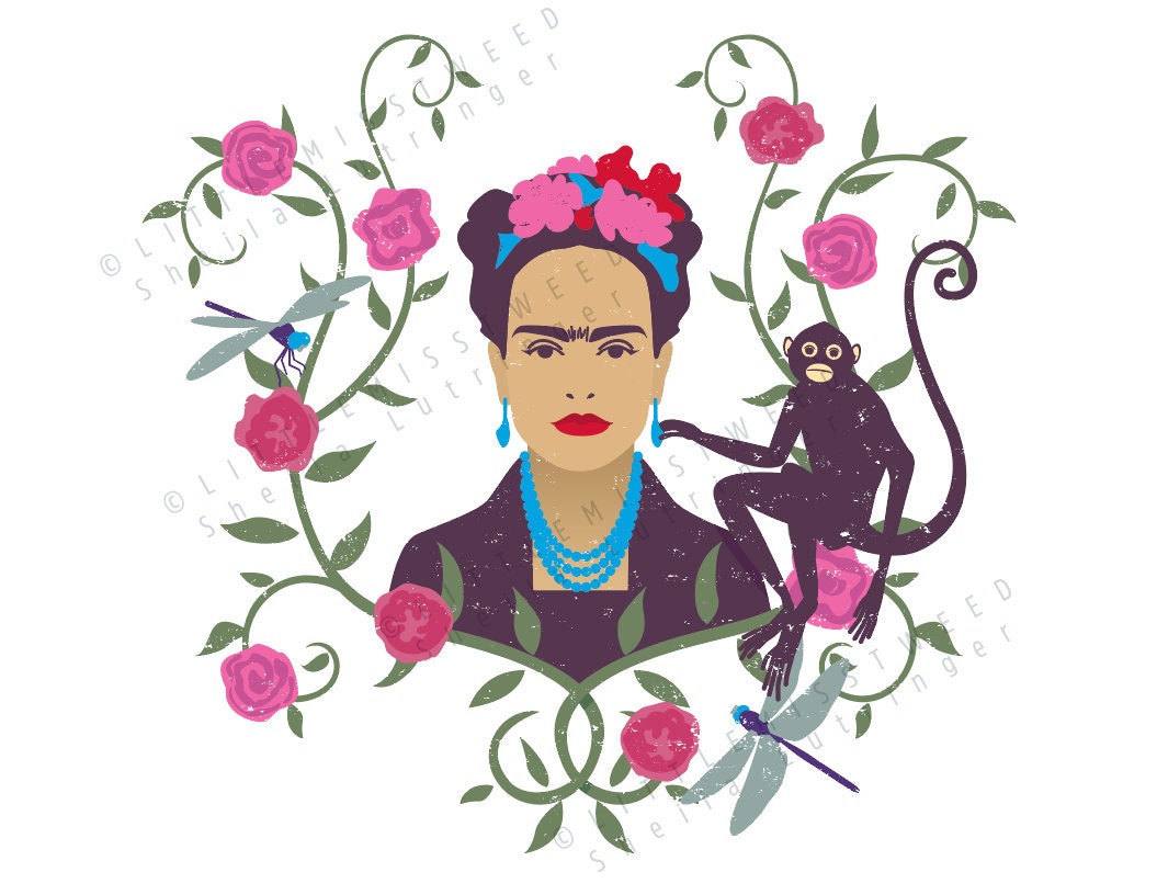 Frida Kahlo Clipart DIY Frida Kahlo Art Frida Kahlo Frida Kahlo Canva ...