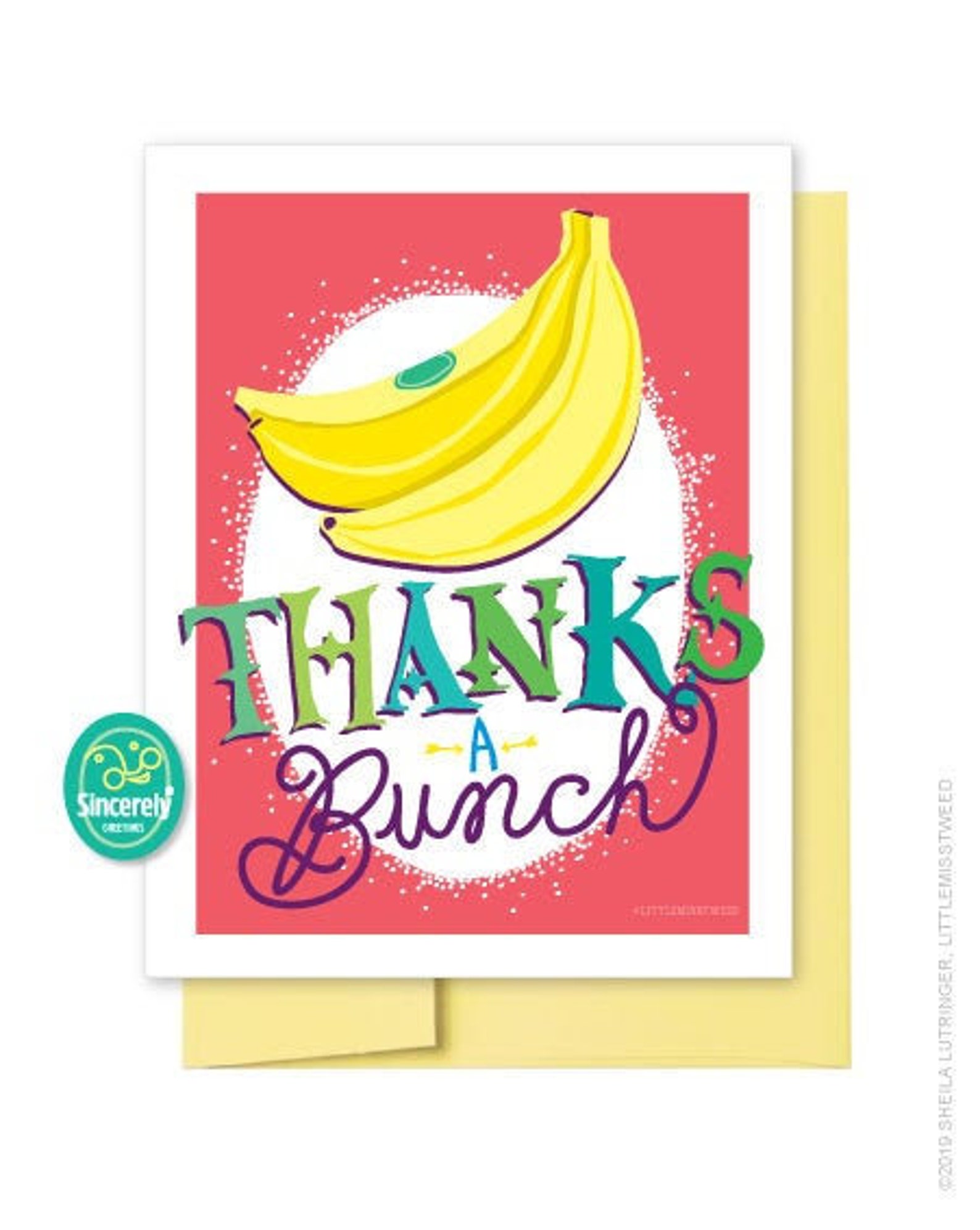 Thanks a Bunch : Bananas PREMIUM CARD STOCK Thank You Card Greeting ...