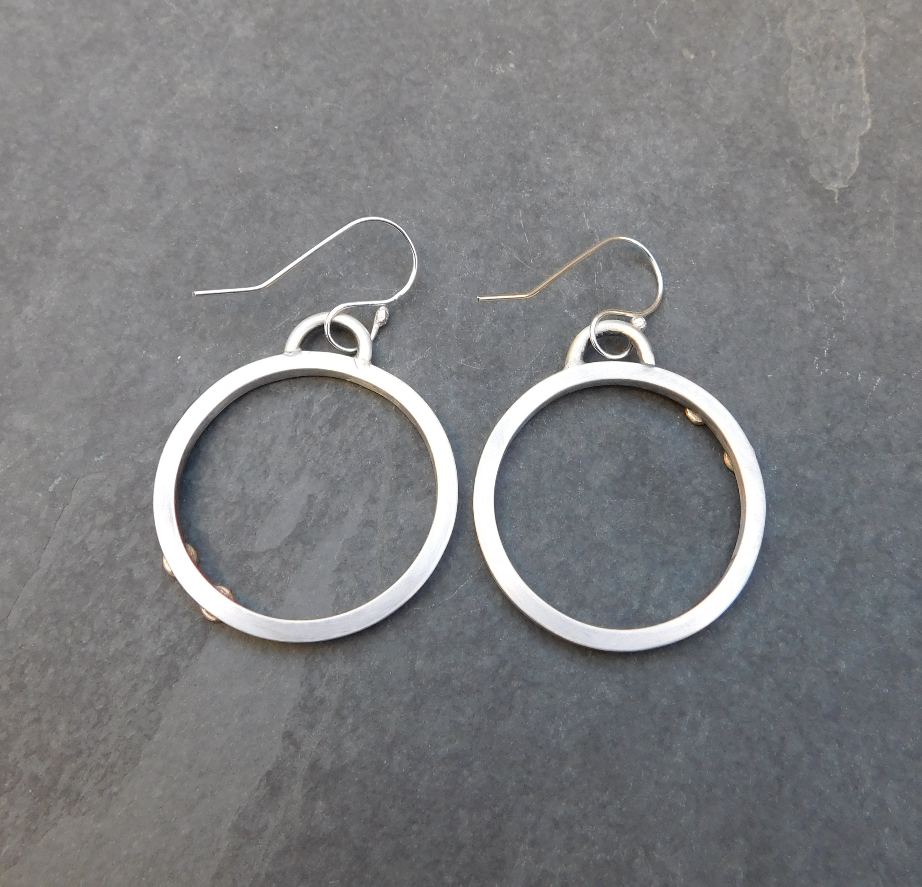 Aros de metal pesado de oro plateado, pendientes de aro de metal mixto ...