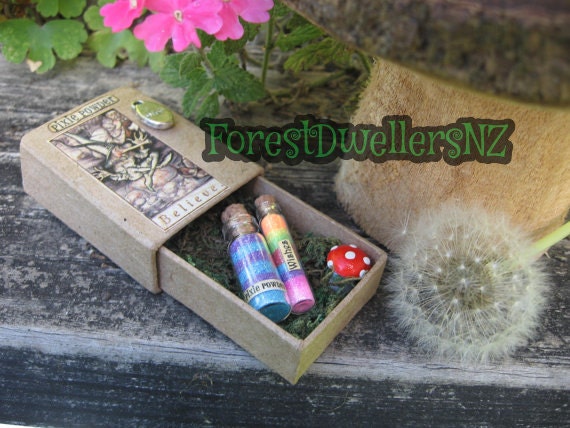 Items similar to Miniature Pixie Powder Fairy Dust Vial Match Box Gift ...