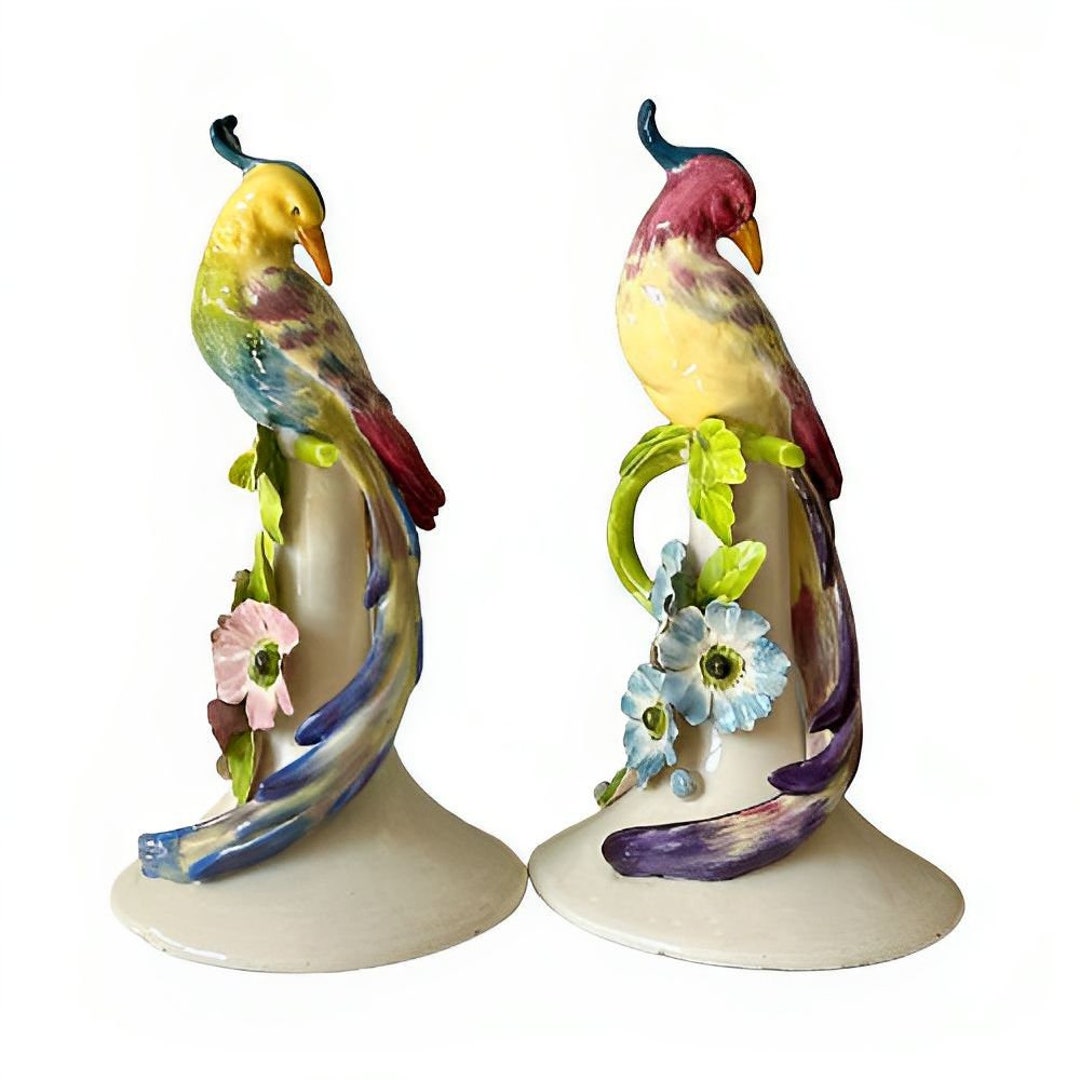 Vintage Italian Capodimonte Birds of Paradise Figurines - Etsy
