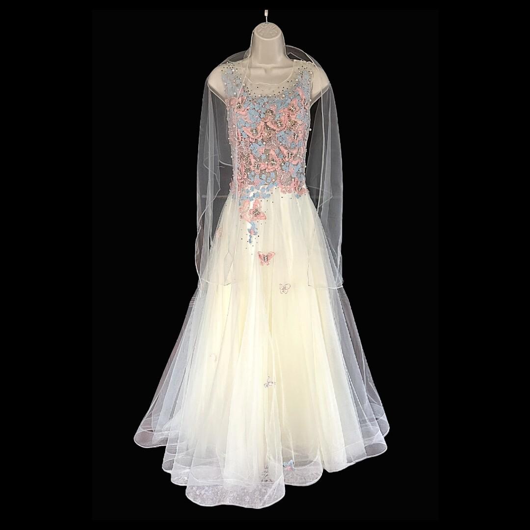 Cinderella Divine BUTTERFLY Wedding Dress - Ivory W/blue Pink ...