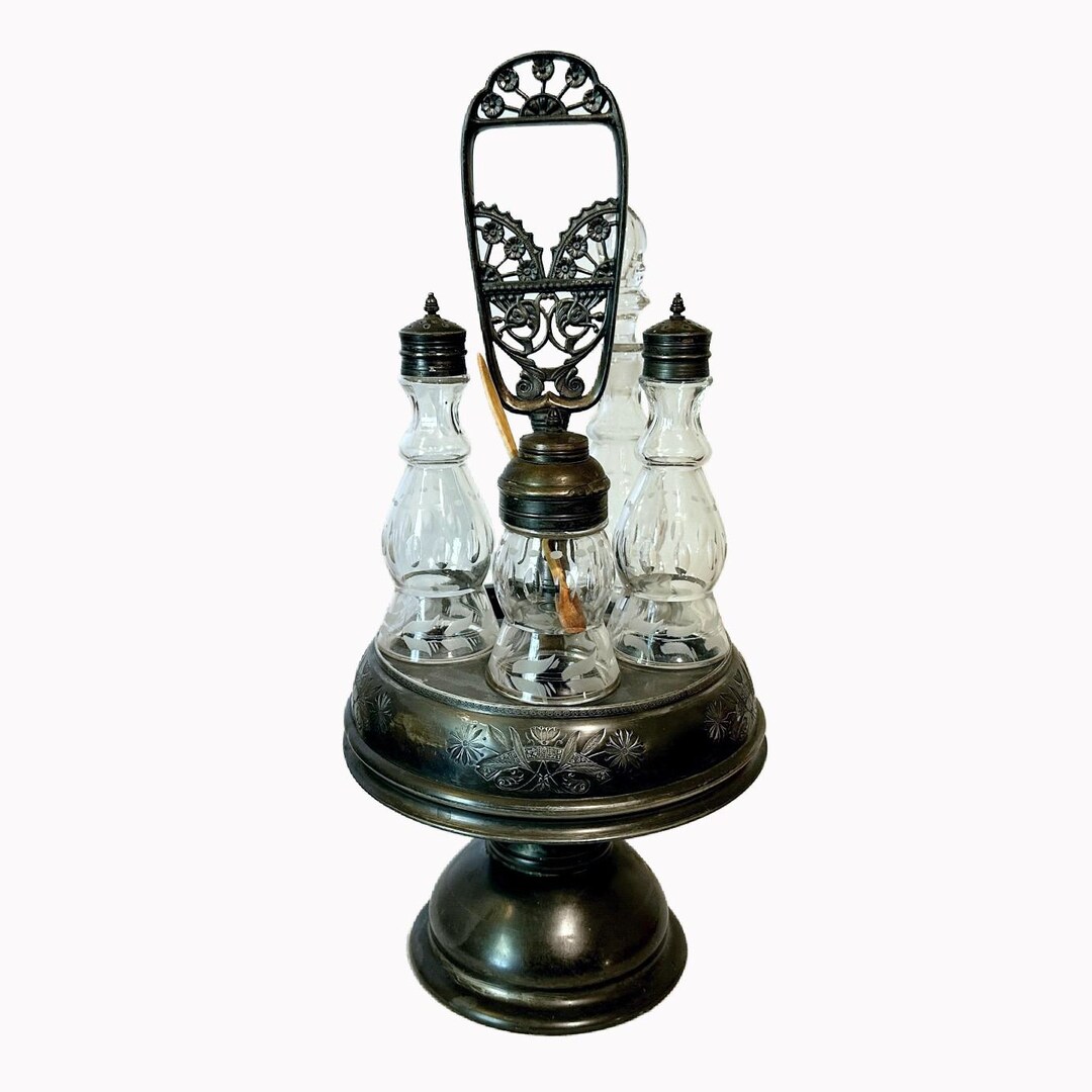 Antique Victorian Aesthetic Silver Quadruple Plate Condiment Cruet ...