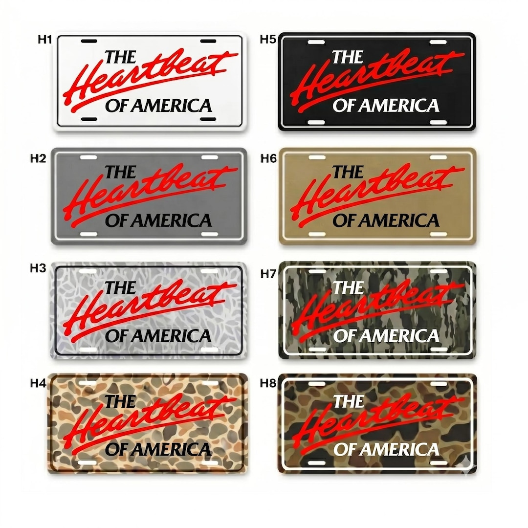 The Heartbeat of America License Plate, 12x6 Aluminum Vanity Tag ...