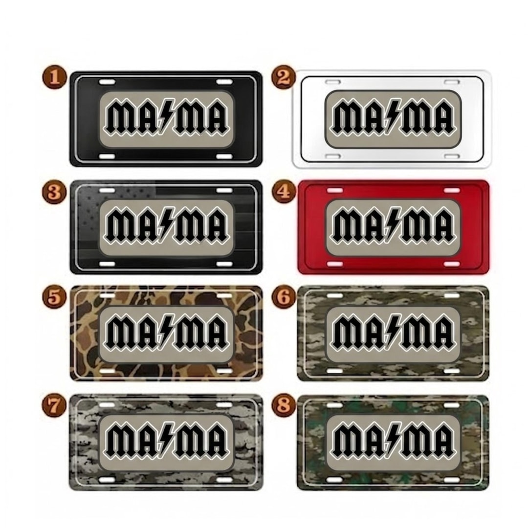 Mama License Plate Bundle, Camo Checker Leopard Print Aluminum Vanity ...