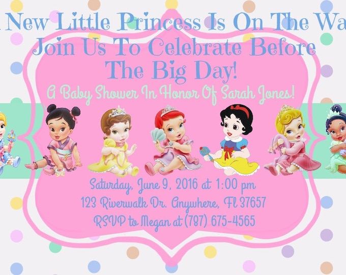 Princess Disney Baby Shower Invitation Download Disney Princess ...