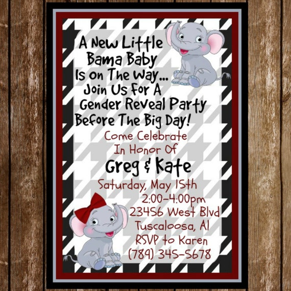 Alabama Crimson Time Gender Reveal Baby Shower Party - Etsy