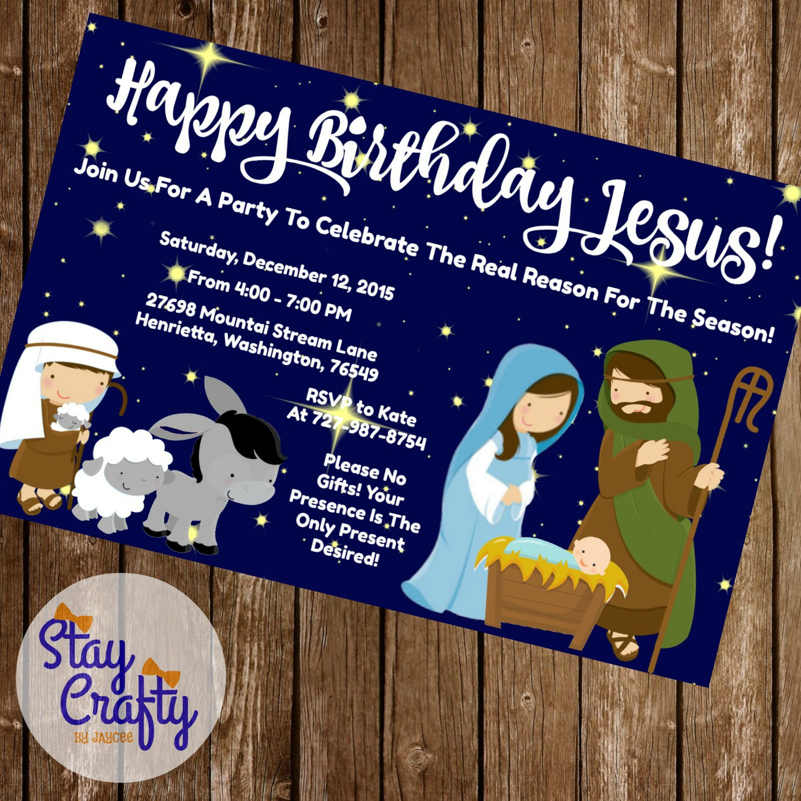 Birthday Party For Jesus Invitations